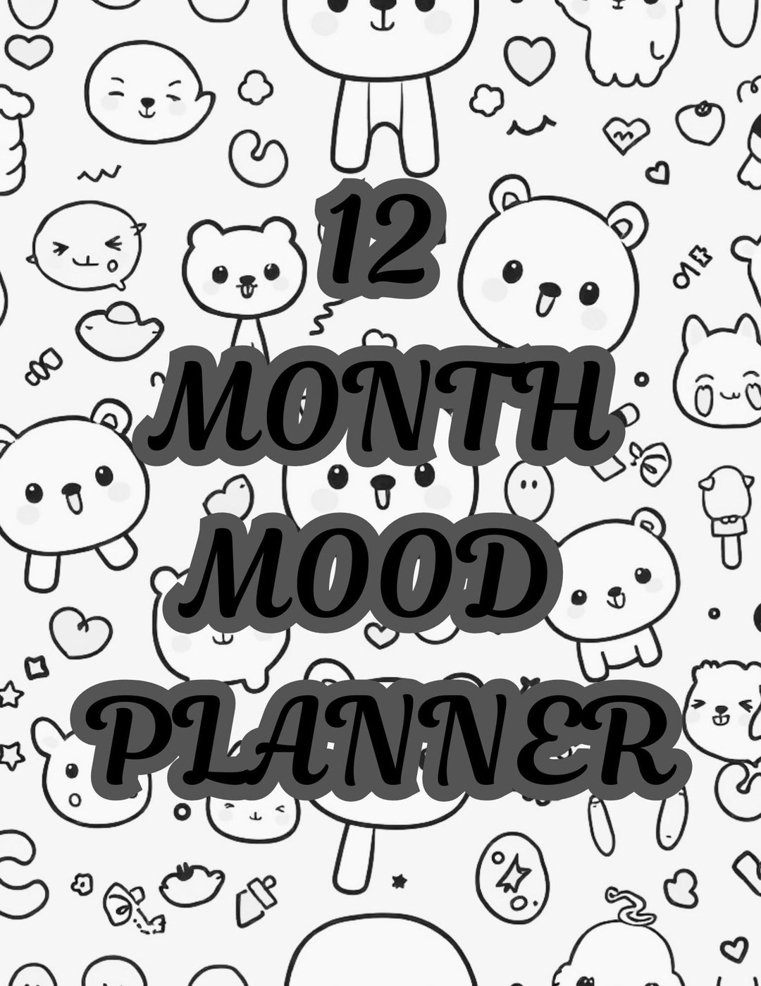 12-month Mood Tracker Printable Daily Color-in Tracker With Reflection ...