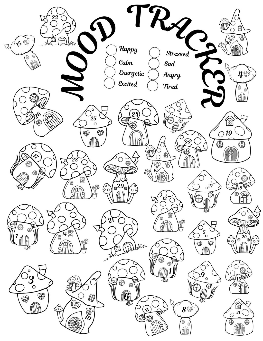 Mood Tracker, Printable Tracker, Feelings Chart, Daily Mood Tracker ...