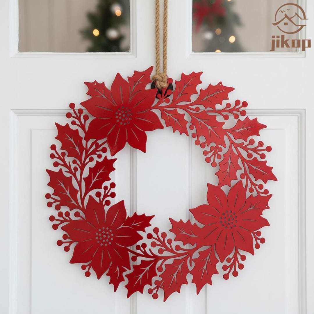 All-weather Metal Wreath, Rustic Four Season Wall Decor, Durable ...
