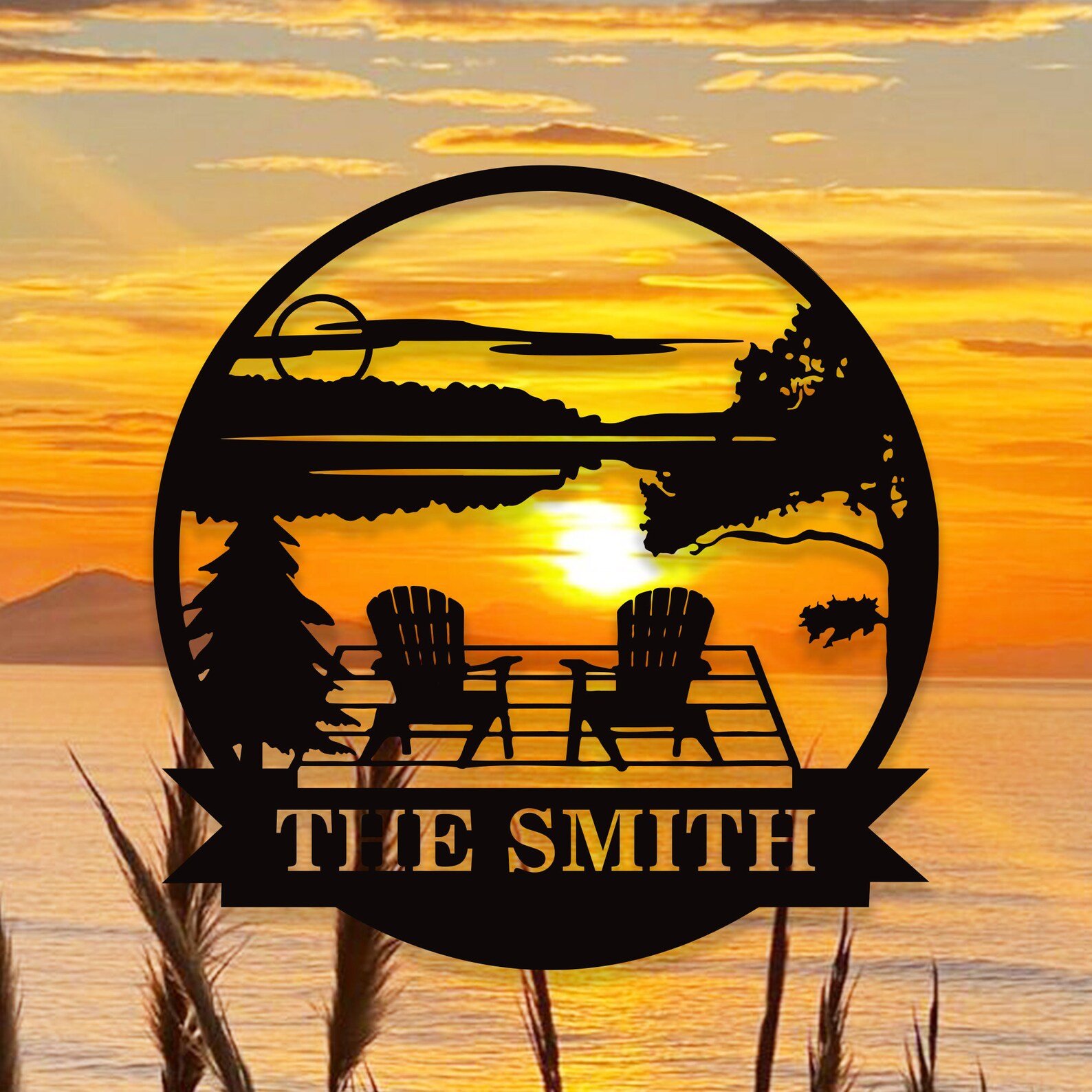 Custom Camping Metal Sign, Lake Metal Name Sign, Outdoor Metal Name ...