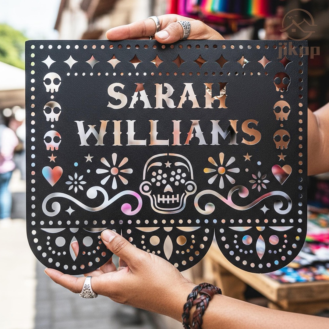 Custom Papel Picado Metal Sign,ofrenda Decor for Dia De Los Muertos ...