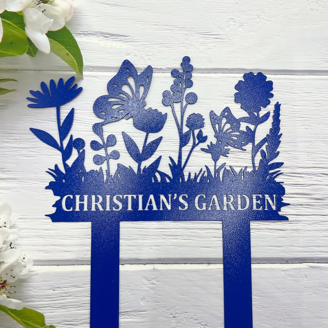 Flower Design Custom Garden Metal Sign, Gardener Name Sign ...