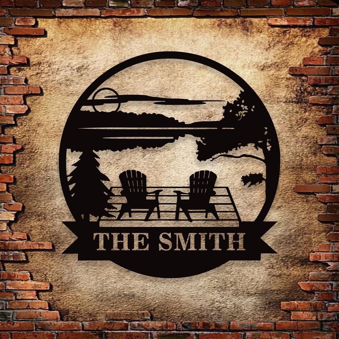 Custom Camping Metal Sign, Lake Metal Name Sign, Outdoor Metal Name ...