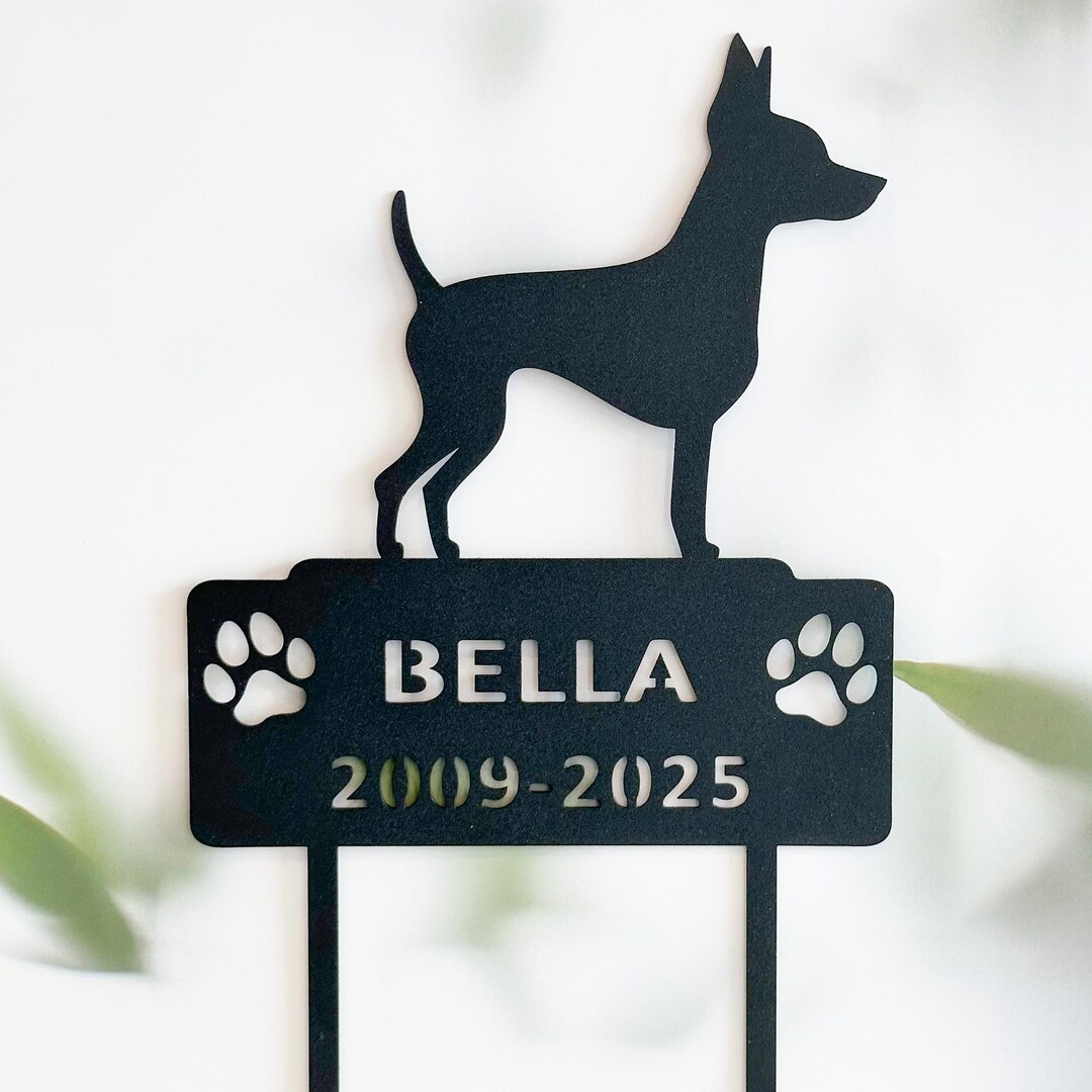 Personalized Dog Garden Stake, Dog Design Garden Metal Sign, Dog Grave ...