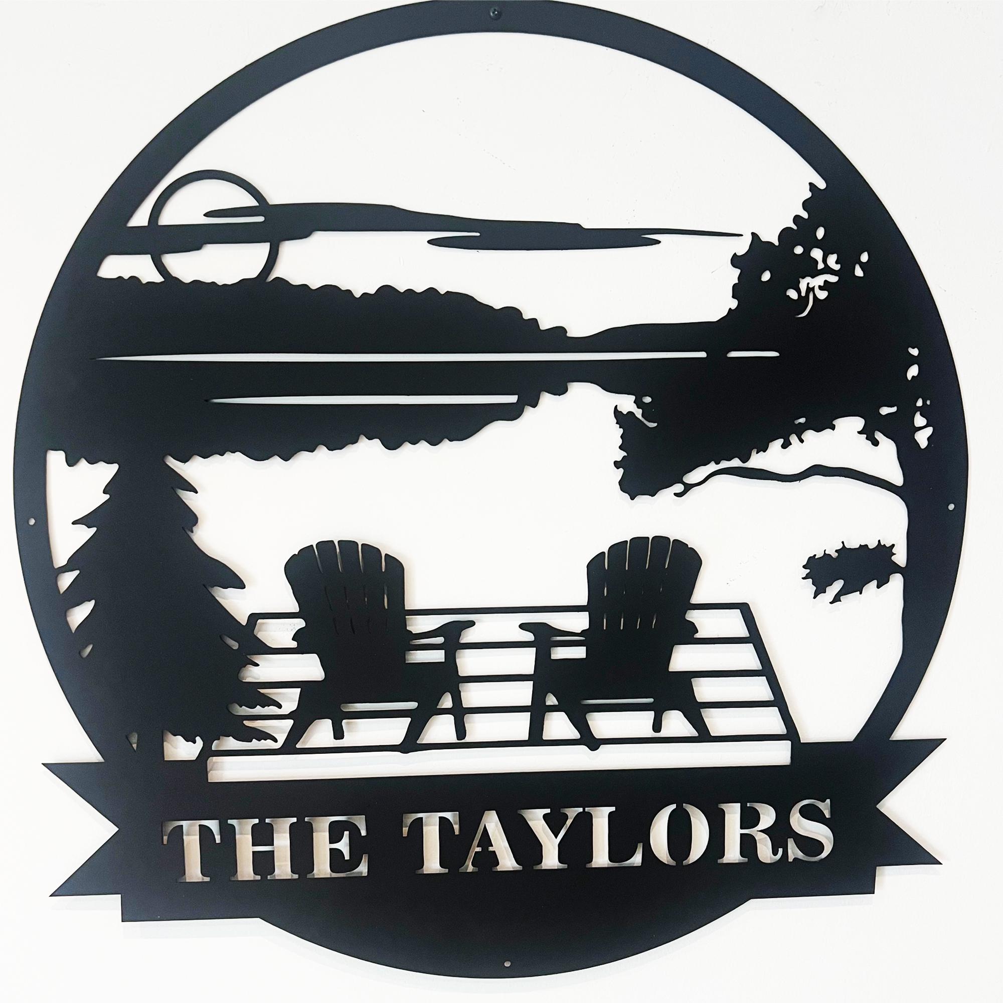 Custom Camping Metal Sign, Lake Metal Name Sign, Outdoor Metal Name ...