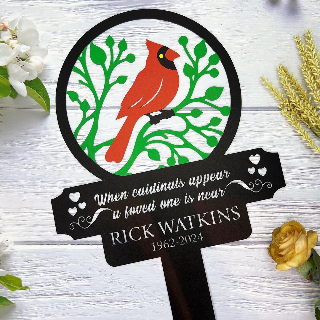 Memorial Metal Grave Marker,bird Engraved Tombstone Plaque,personalized ...