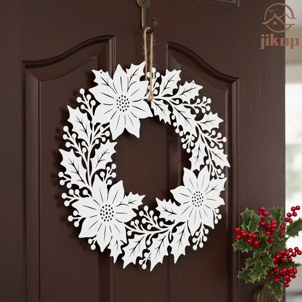 All-weather Metal Wreath, Rustic Four Season Wall Decor, Durable ...