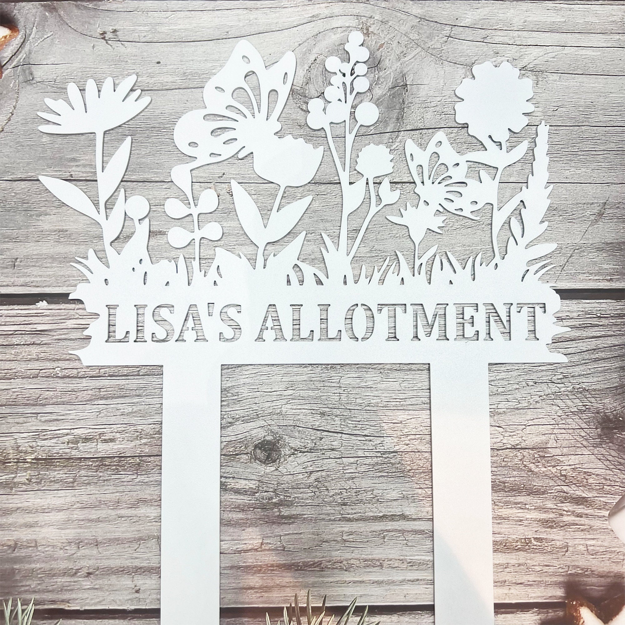 Flower Design Custom Garden Metal Sign, Gardener Name Sign ...