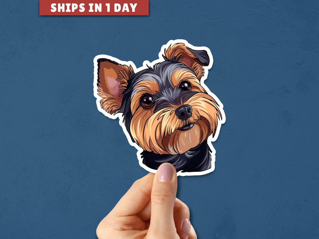 Yorkshire Terrier Dog Sticker, Funny Glossy Vinyl Decal - Etsy