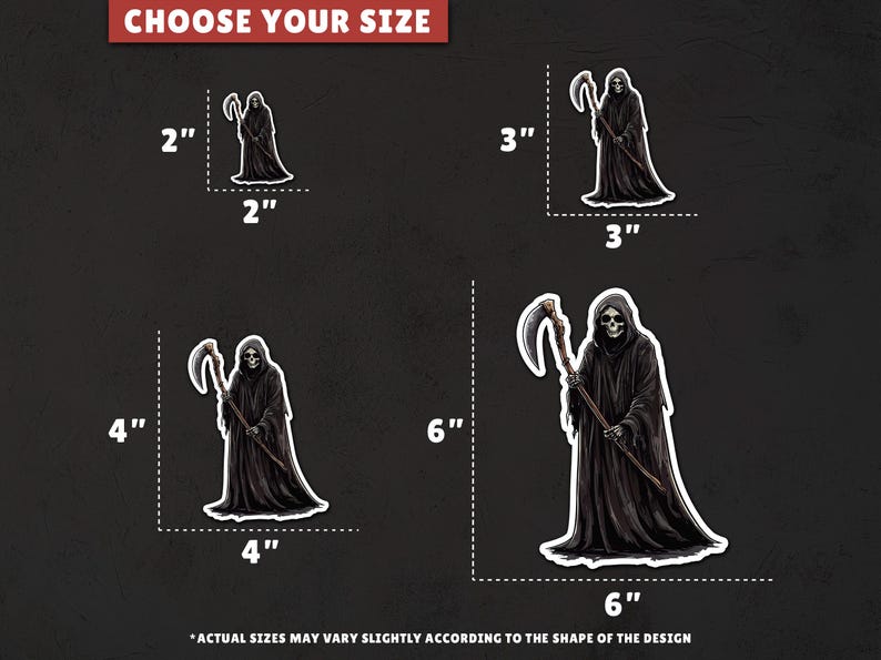 Grim Reaper Vinyl Sticker: Funny Halloween Decor - Etsy