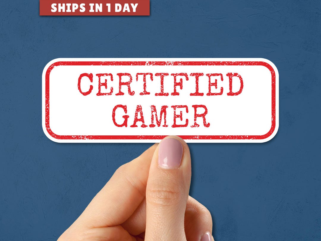 Certified Gamer Vinyl Sticker: Funny Laptop Decal - Etsy
