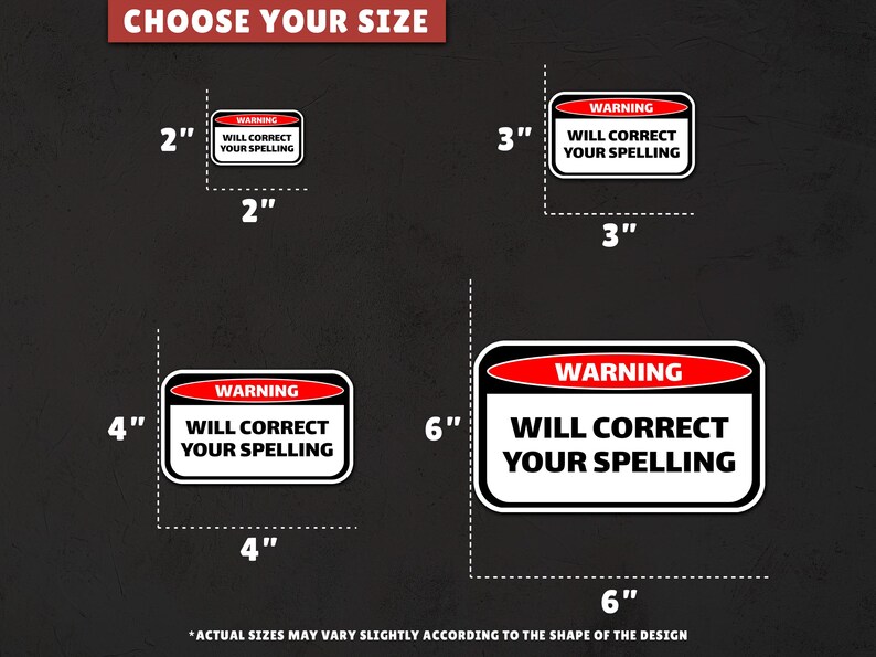 Will Correct Your Spelling Warning Sticker, Funny Sticker, Funny Gift ...