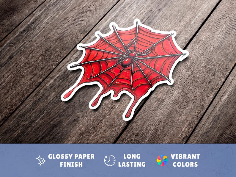 Spider in Blood Web Glossy Vinyl Sticker, Funny Halloween Decor - Etsy