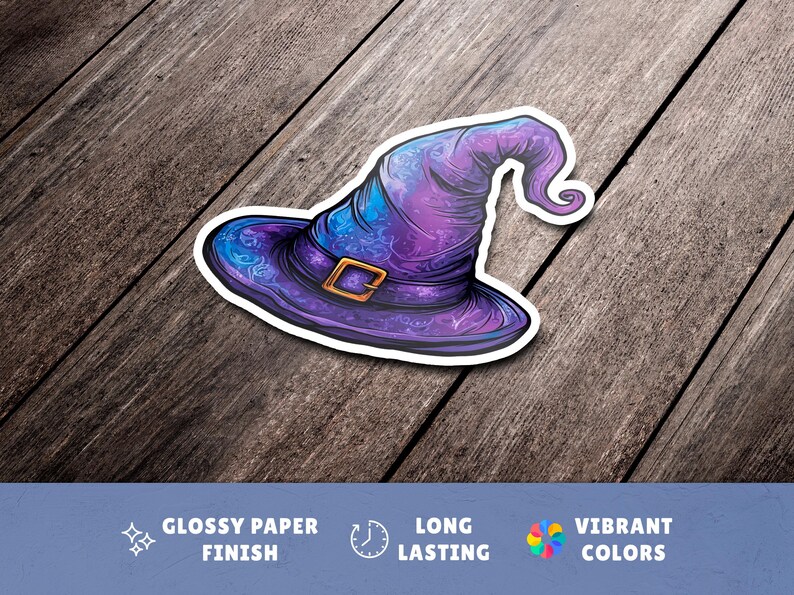 Witch's Hat Halloween Sticker: Funny Spooky Decor - Etsy
