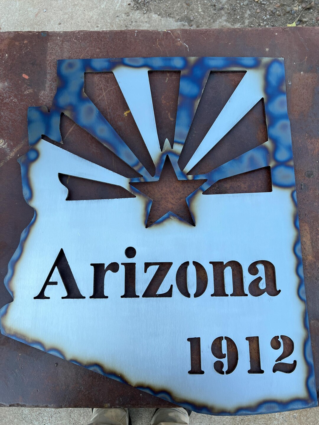 1912 Arizona Metal Sign Heavy-duty | Custom CNC Cut Metal Art| Rustic ...