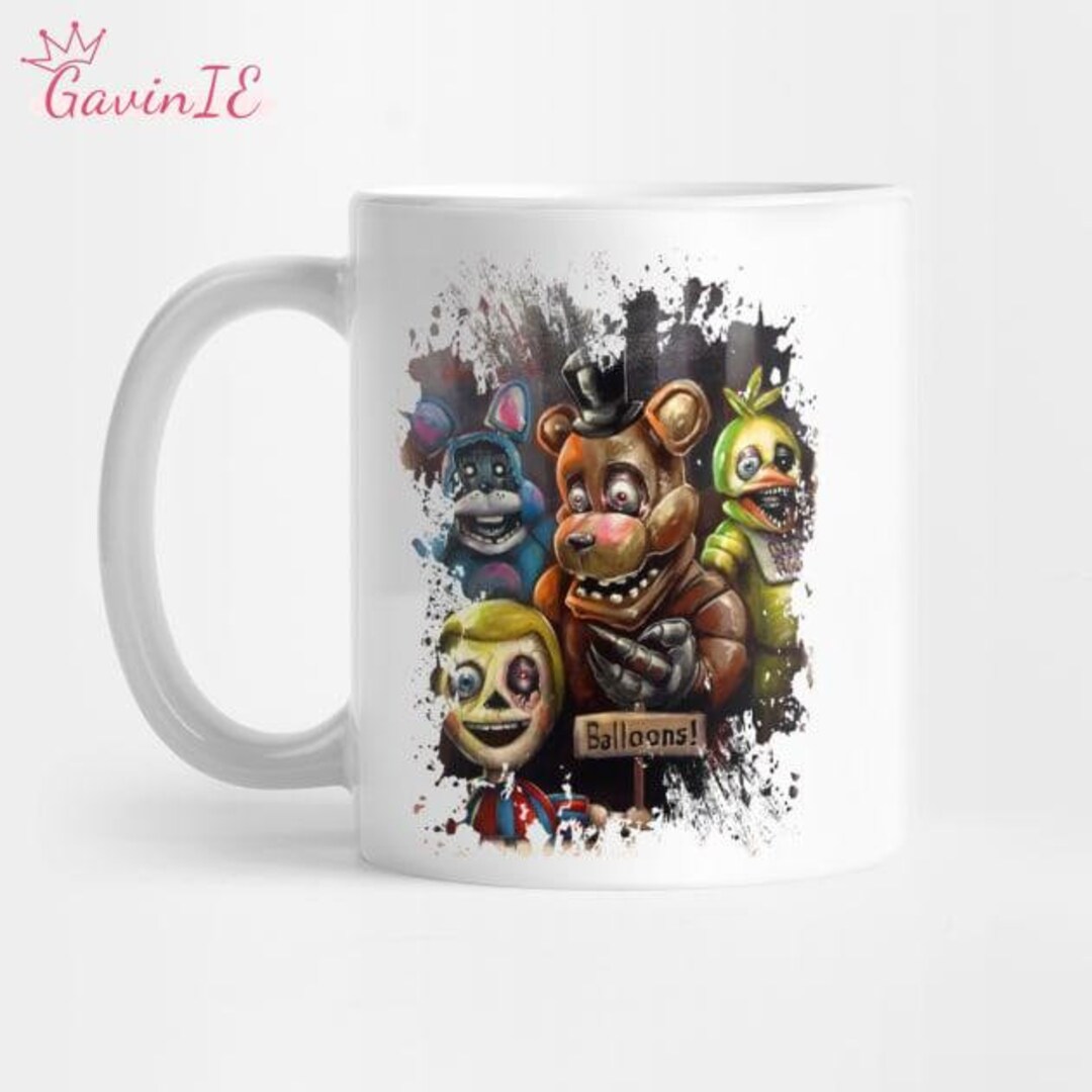 Five Nights at Freddy Mug, Freddy Fazbear Bonnie Chica Foxy Mug, Horror ...