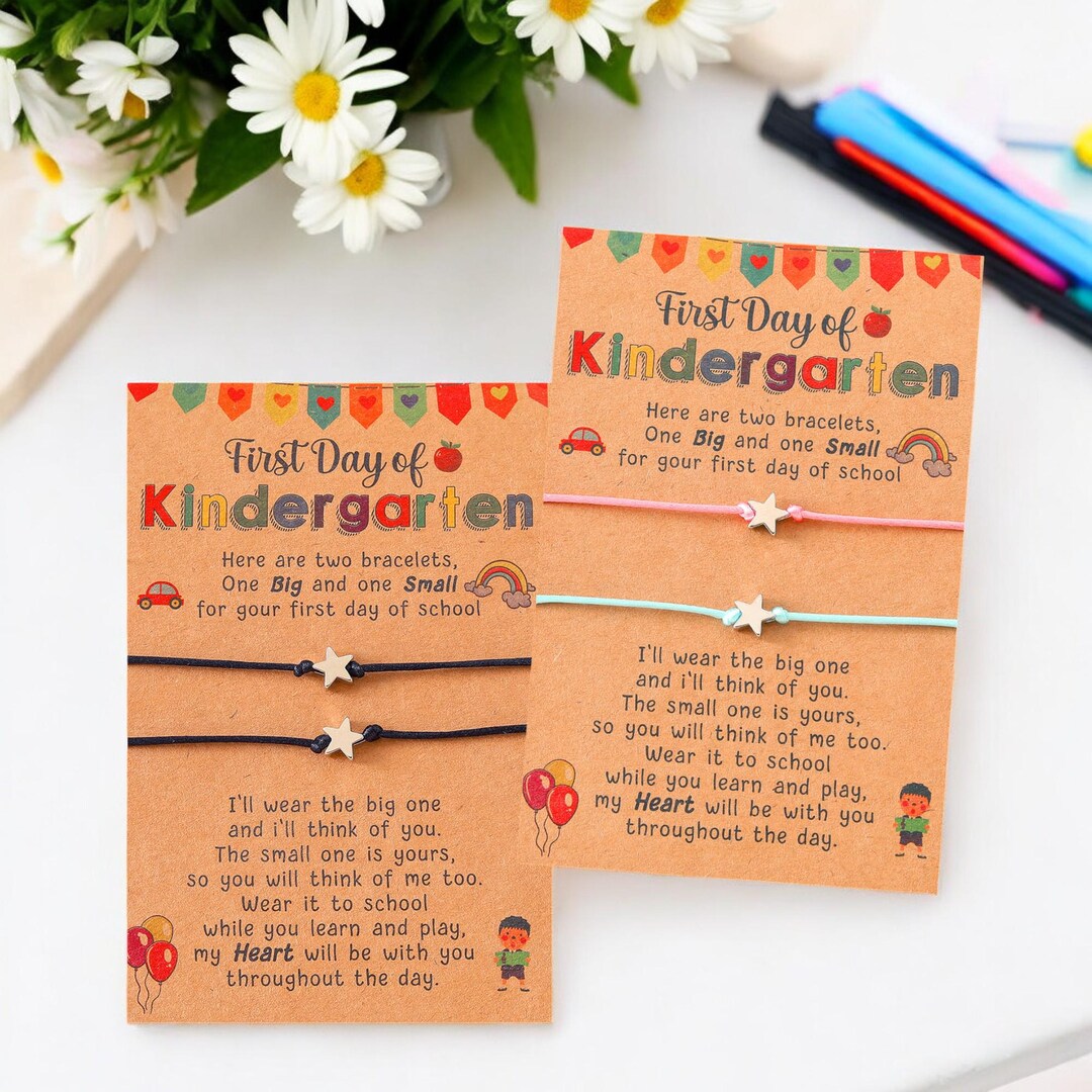 First Day of Kindergarten,back to School Bracelet Set, Star Gift the ...