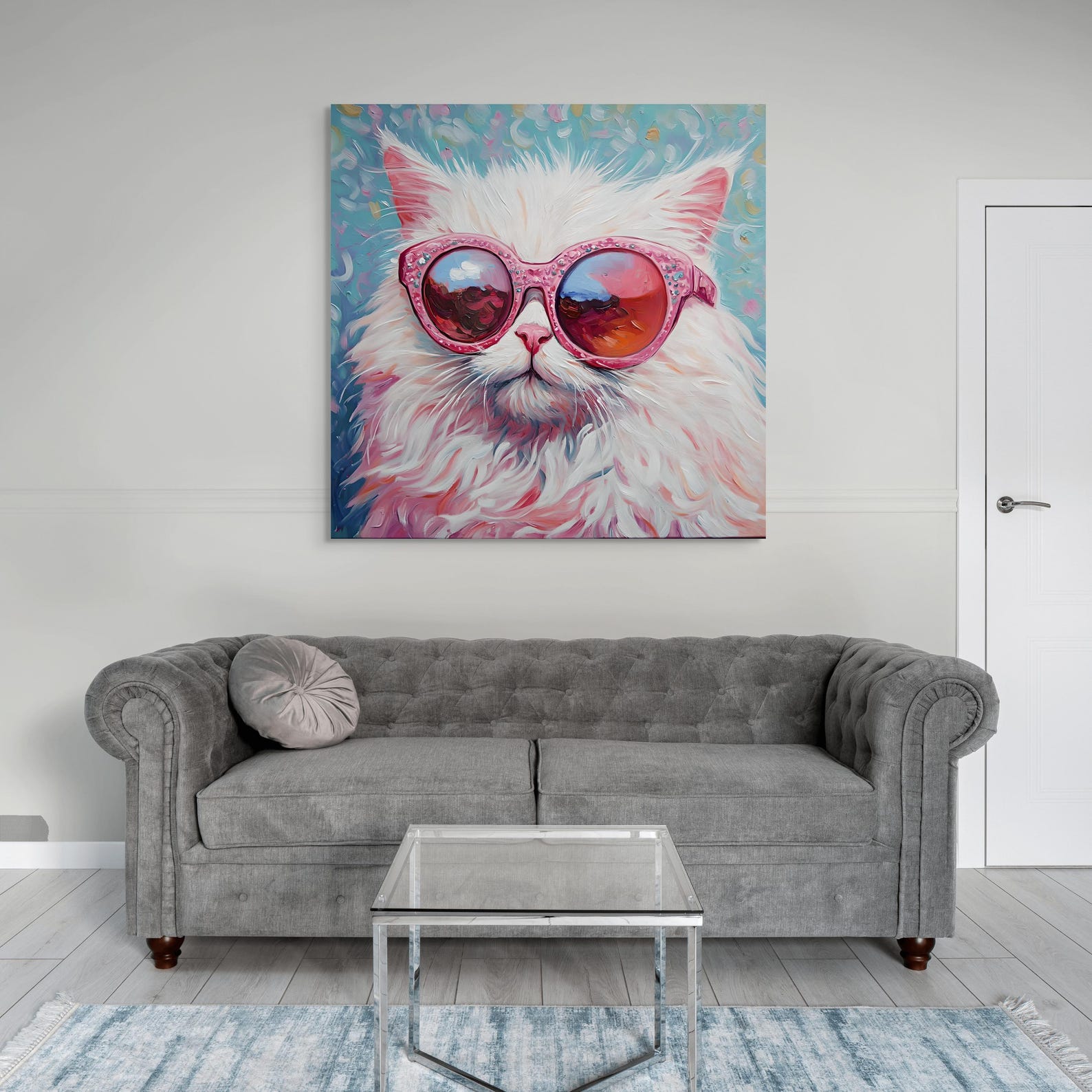 Cat Wall Decor - Printable Cat Art - Cat Wall Art - Cat With Sunglasses ...