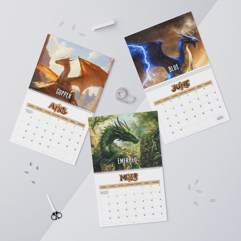 Dnd Dragon Calendar 2025 12 Unique Dragon Illustrations Perfect for ...