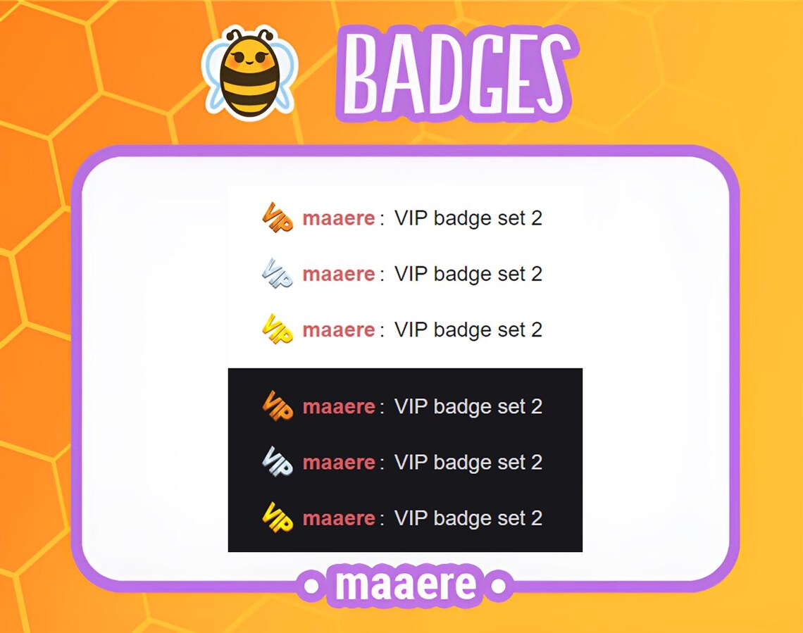VIP Badges set 2 Bronze Silver Gold Stream Youtube Discord Kick Twitch ...