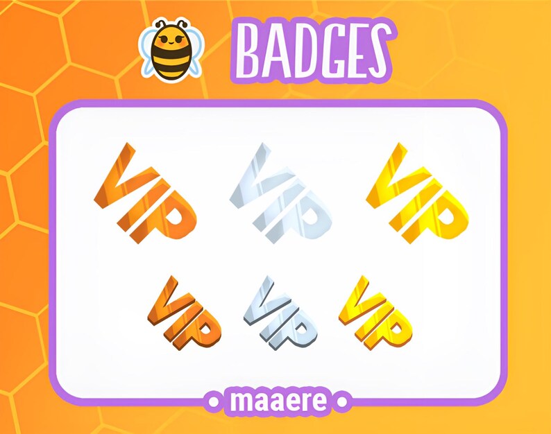 VIP Badges set 2 Bronze Silver Gold Stream Youtube Discord Kick Twitch ...