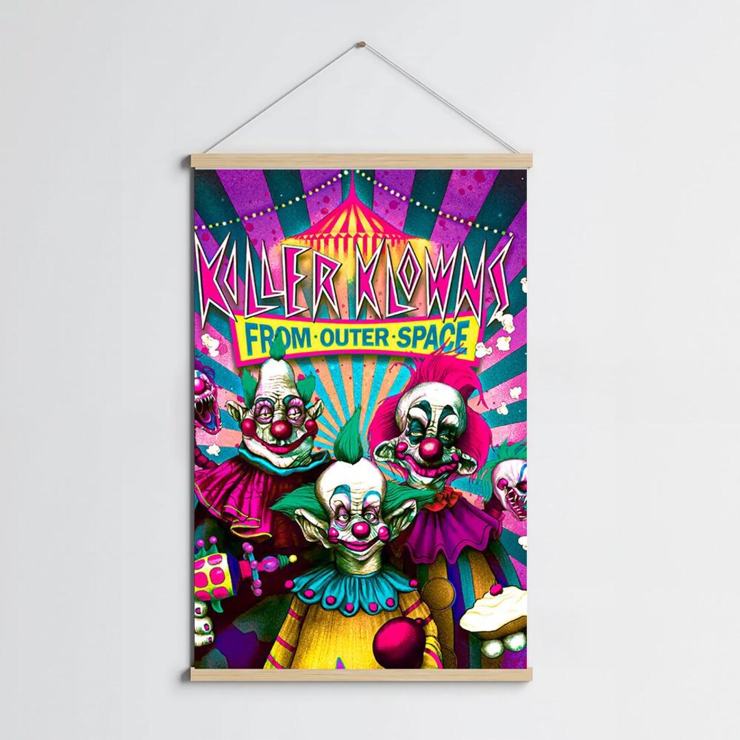 Wooden Hanger Frame Poster Killer Klowns From Outer Space Movie Poster ...