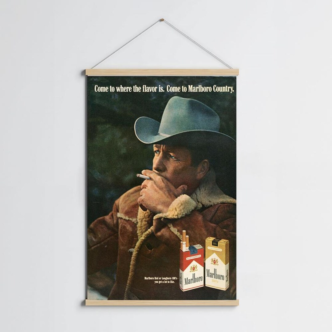 Marlboro Man. Come to Where Poster, Vintage Marlboro Print, Wooden ...