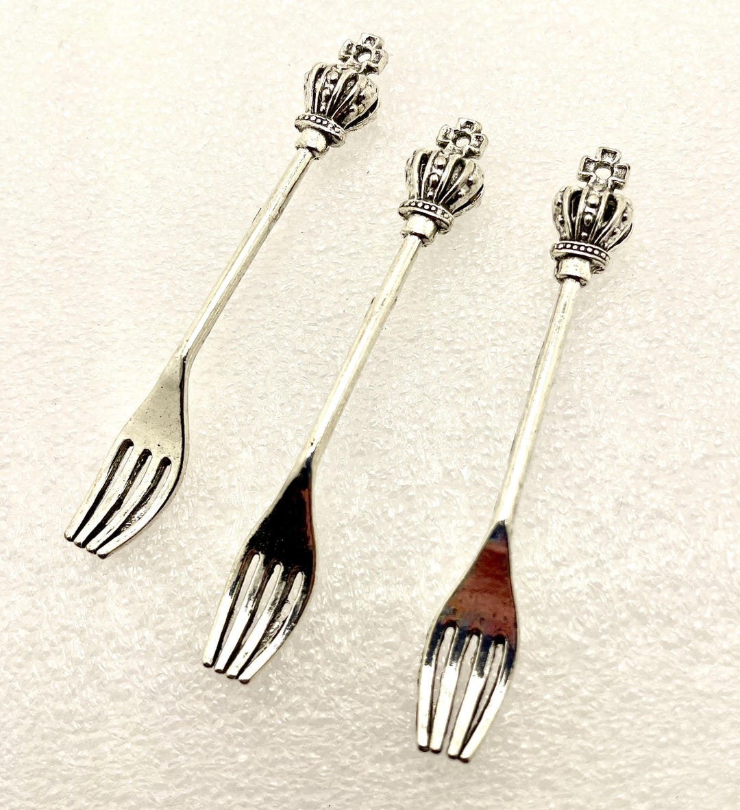 12 Antique Silver Pewter Mini Fork Pendant Charms 59x8 Mm - Etsy