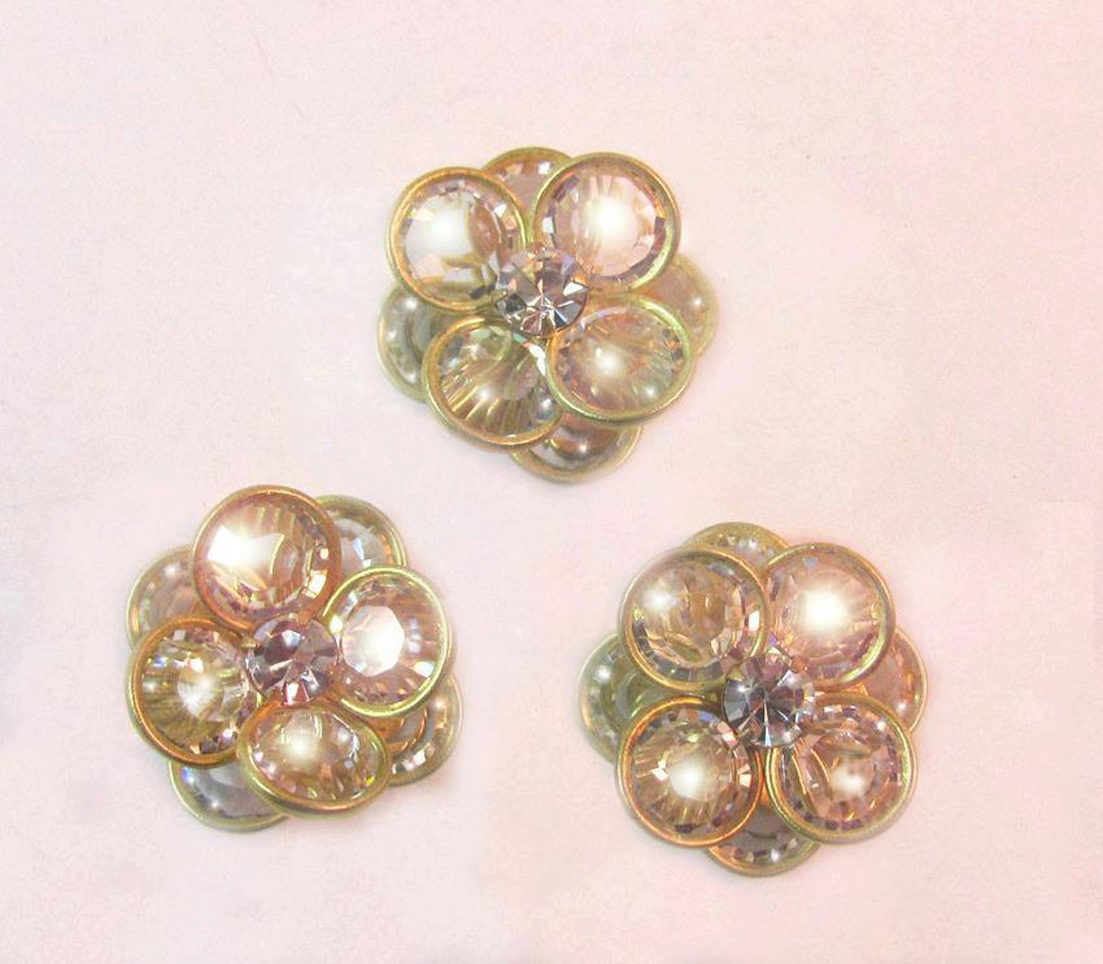 3 Swarovski Crystal Channel Flower Cluster Pendant Charm | Etsy