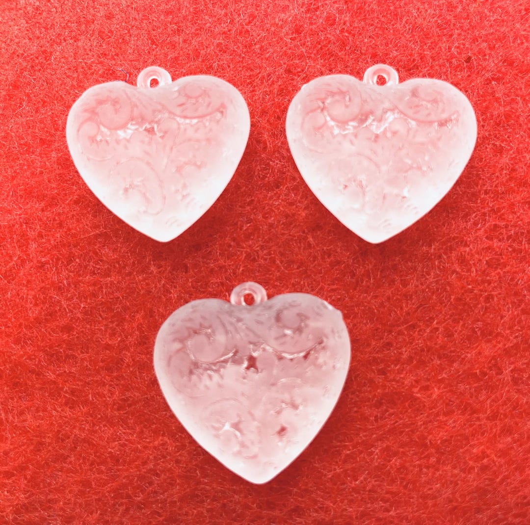 12 Vintage Frosted Lucite Heart Charms W. Germany 22X22 Mm - Etsy