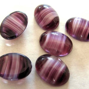 6 Porphyr Glass Amethyst Purple Cabochons 18x13 Mm - Etsy