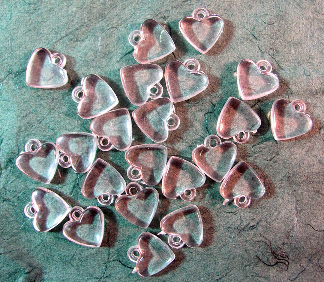 24 Traditional Heart Lucite Acrylic Crystal Charms 15x16 Mm - Etsy