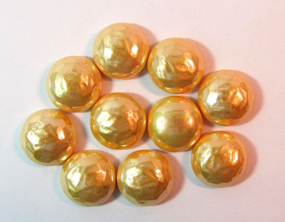 12 Domed Round Satin Yellow Cabochons 20 Mm - Etsy
