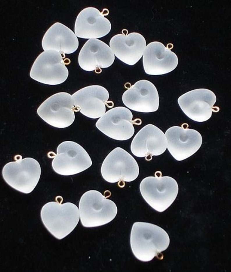 24 Vintage Frosted White Lucite Heart Charms 13x11mm - Etsy