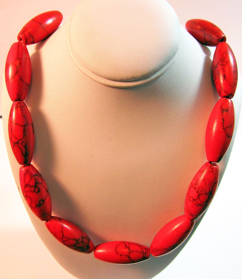 12 Red Howlite Bicone Tube Beads 30x12mm - Etsy