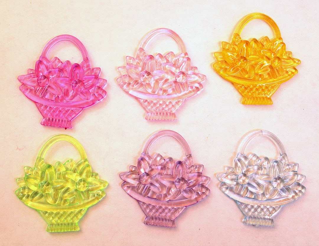 6 Transparent Flower Baskets Acrylic Large Pendant 44x42 - Etsy