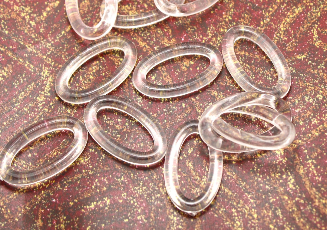 24 Vintage Oval Lucite Clear Crystal Loop Findings-no Hole 28x17 Mm - Etsy