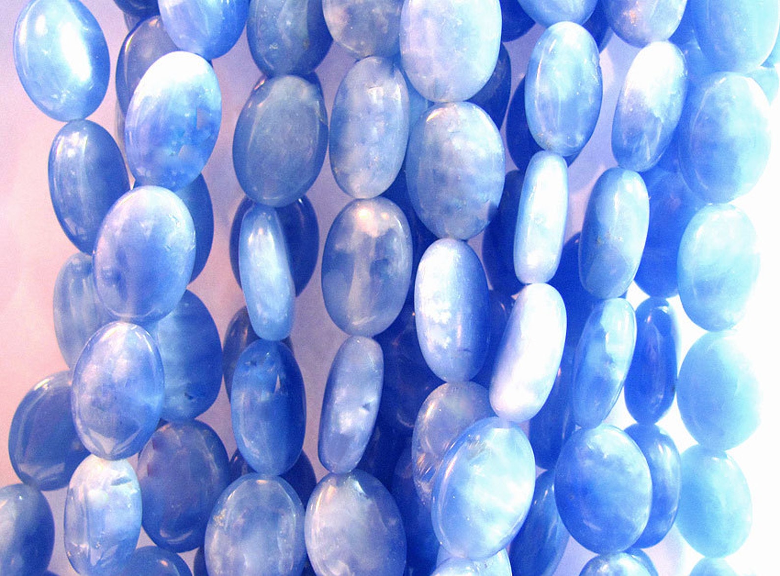 28 Blue Denim Polished Jade Beads 15X10 Mm - Etsy