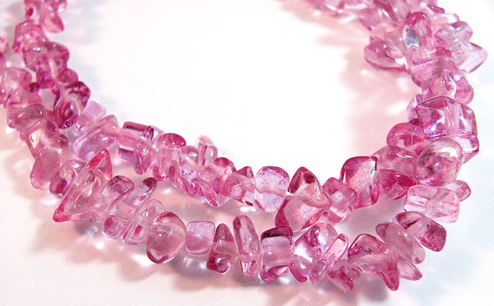 Rose Glass Chip Beads 24 - Etsy