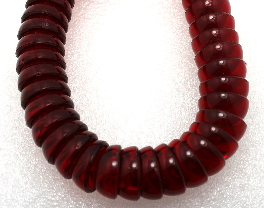 32 Vintage Transparent Ruby Red Acrylic Bead Caps 18x10 Mm - Etsy