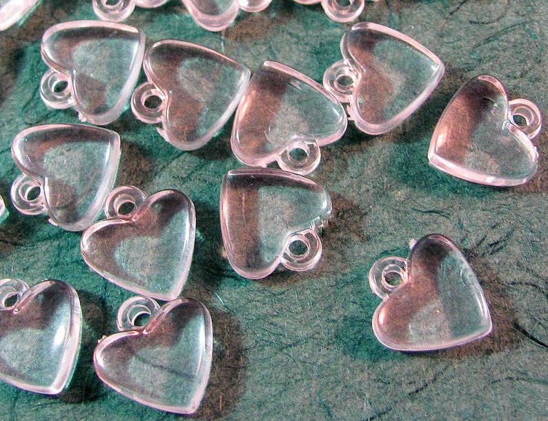 24 Traditional Heart Lucite Acrylic Crystal Charms 15x16 Mm - Etsy