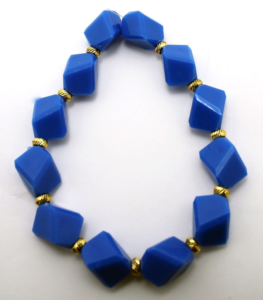 22 Irregular Polygon Opaque Blue Nugget Acrylic Fashion Beads 18x11 Mm ...