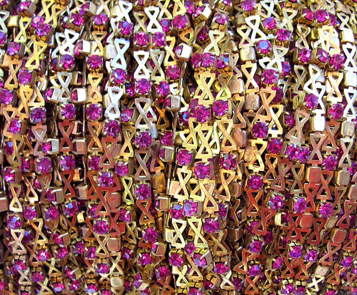 Swarovski Crystal Fuchsia Rhinestone and Open Cut Crisscross | Etsy