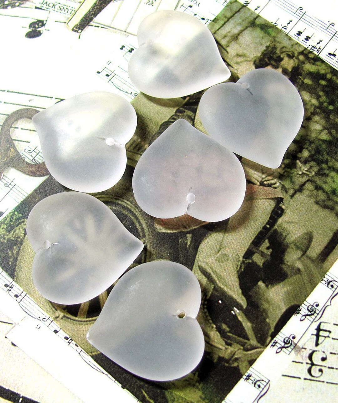 10 Vintage Frosted Lucite Heart Charms W. Germany 22X20 Mm - Etsy