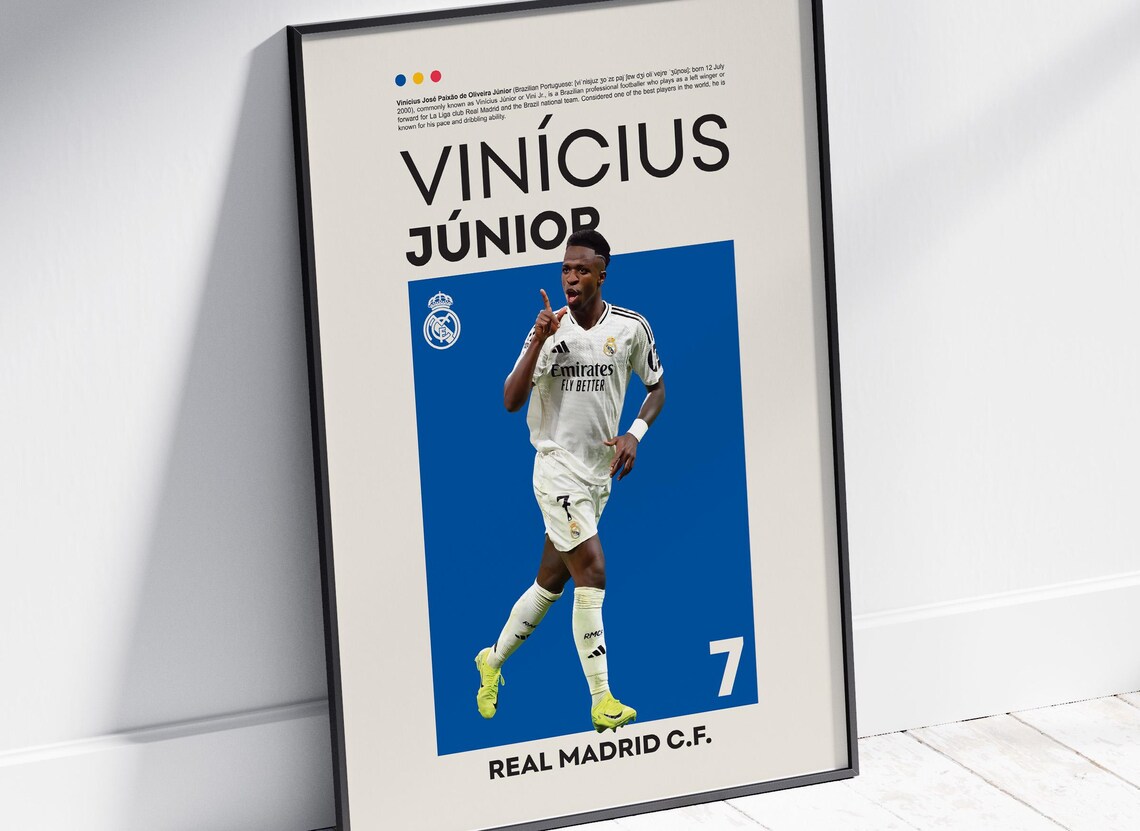 Vinicius Junior Poster, Real Madrid Poster, Vinicius Junior Print Art ...