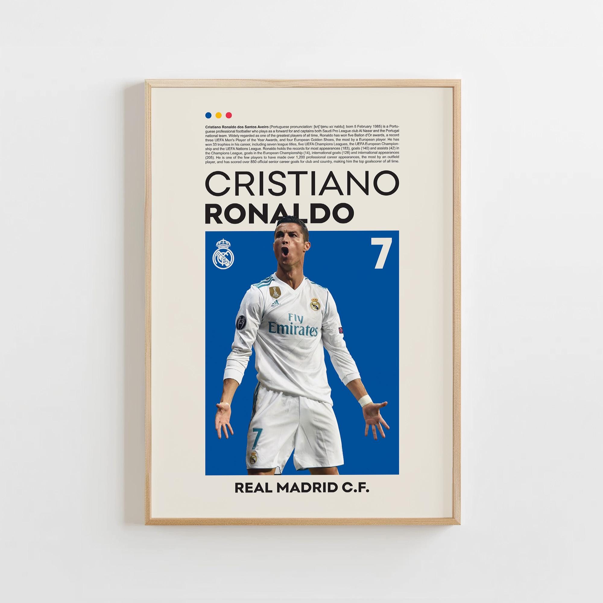Cristiano Ronaldo Poster, Real Madrid Poster, Cristiano Ronaldo Print ...