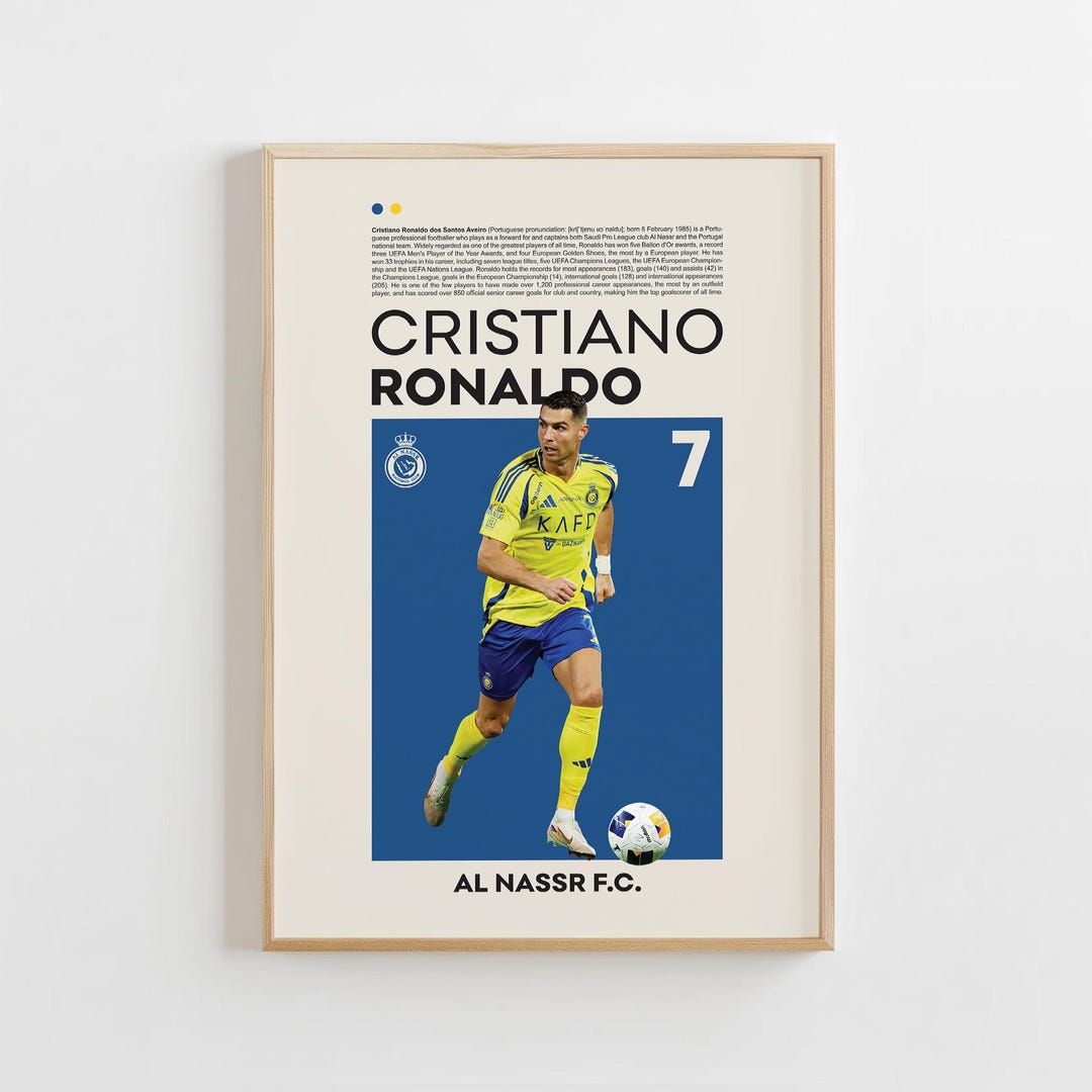 Cristiano Ronaldo Poster, Al Nassr Poster, Cristiano Ronaldo Print Art ...