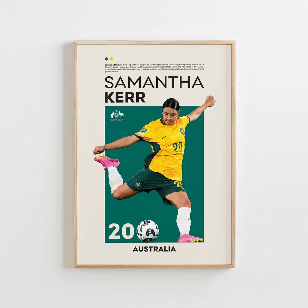 Samantha Kerr Poster, Australia Poster, Samantha Kerr Print Art, Gift ...
