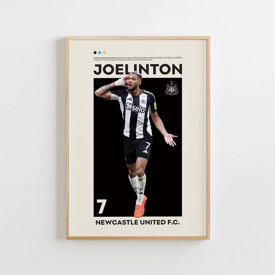 Joelinton Poster, Newcastle United Poster, Joelinton Print Art, Gift ...