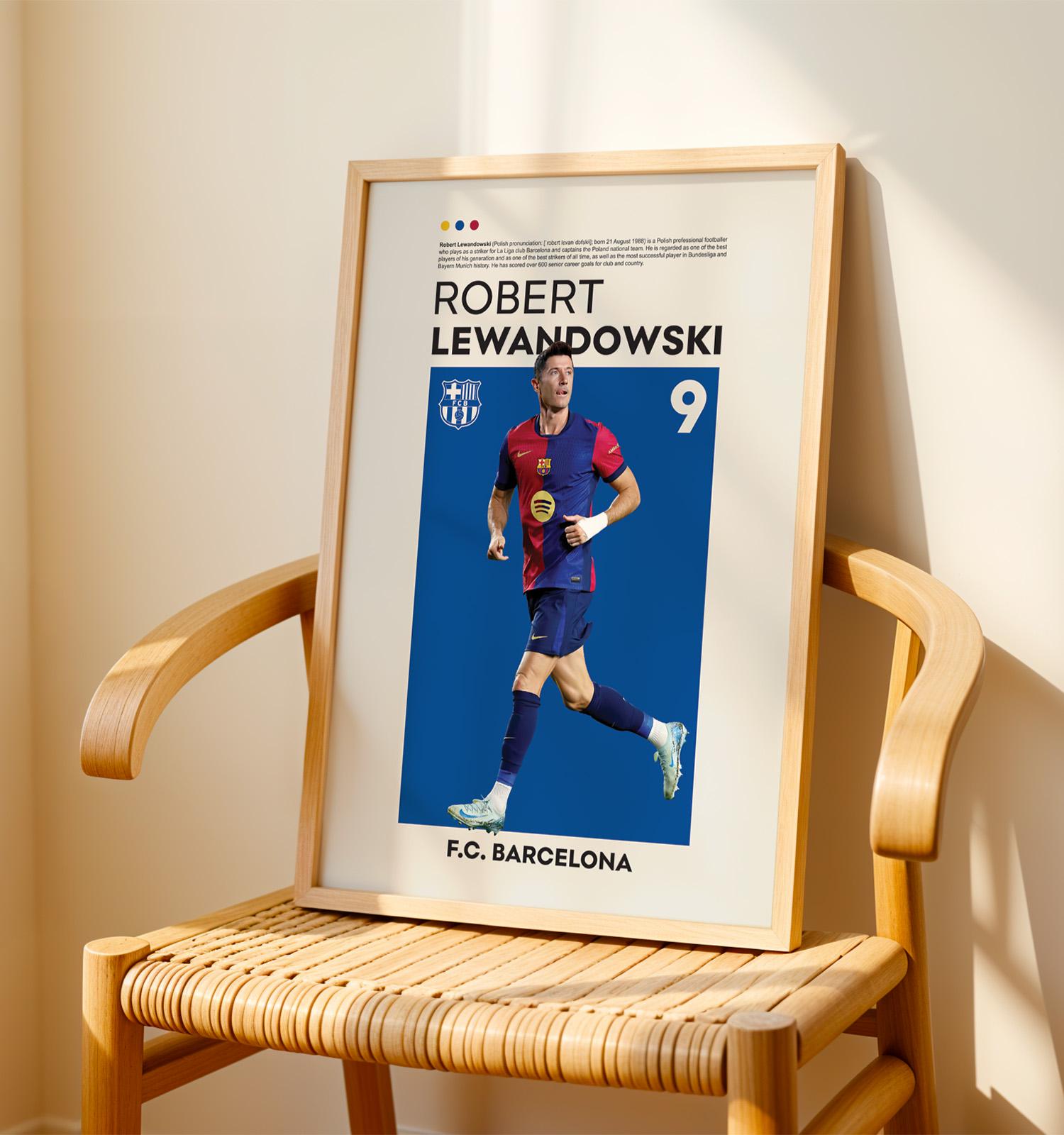 Robert Lewandowski Poster, Barcelona Poster, Robert Lewandowski Print ...